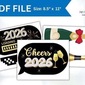 New Years Photo Booth Props Printable, New Years Party Props, New Years ...