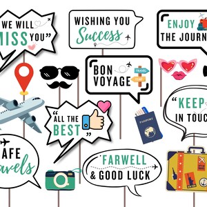 Travel Party Photo Booth Props, Bon Voyage Party Photo Booth Props ...