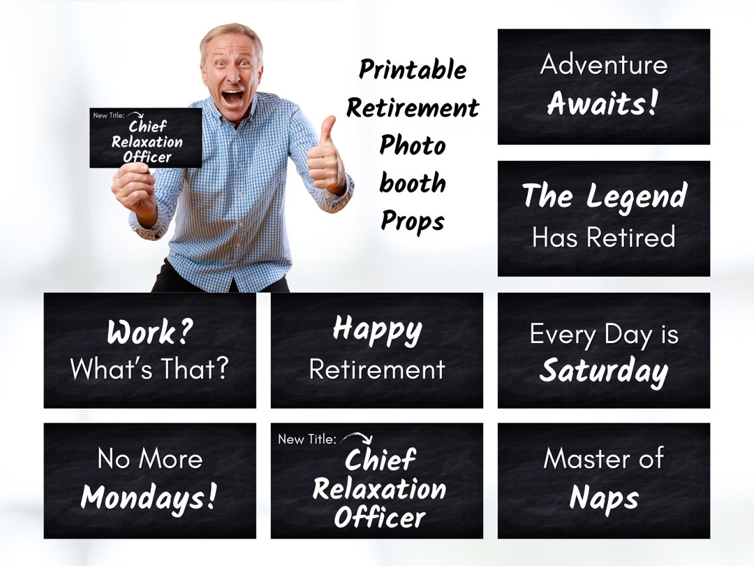 Retirement Party Photo Booth Props Printable, Retirement Photo Booth ...
