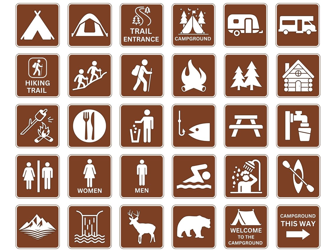 Camping Signs Printable: Rustic Campground Decor (PDF Download, 8x8 ...