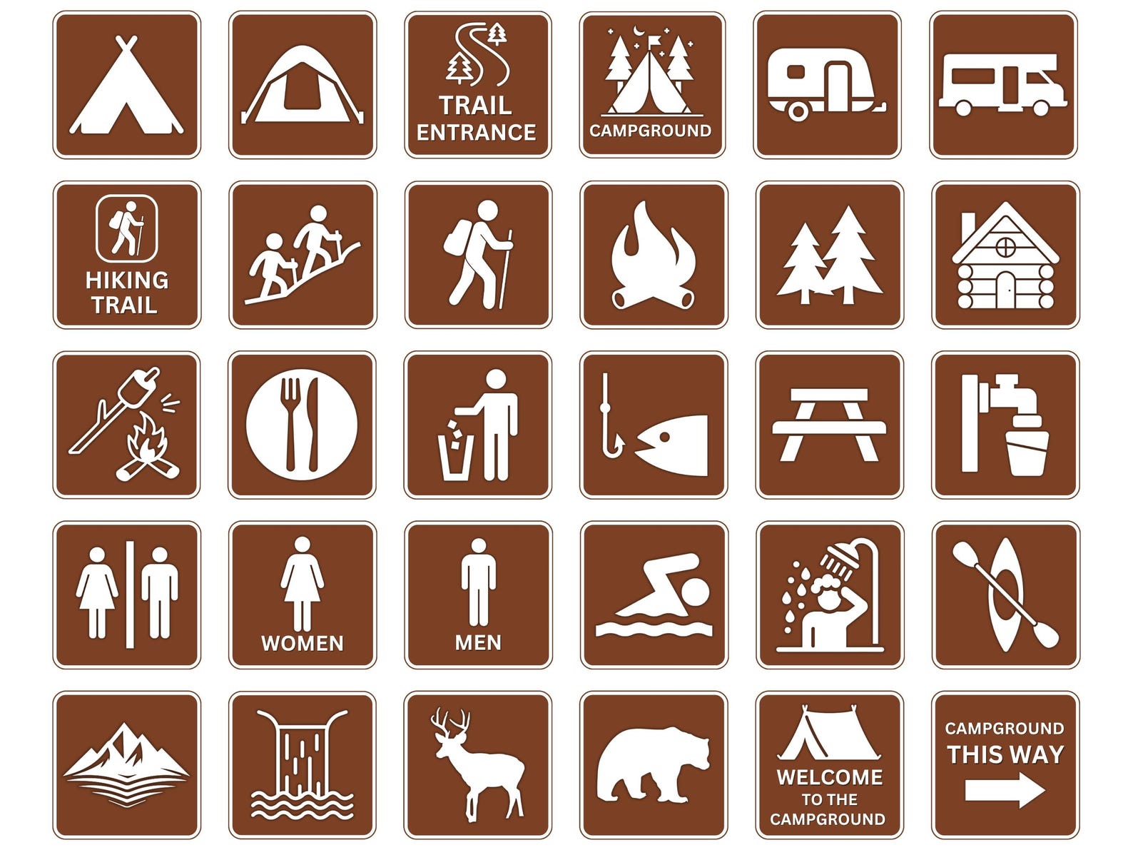 Camping Signs Printable: Rustic Campground Decor (PDF Download, 8x8 ...