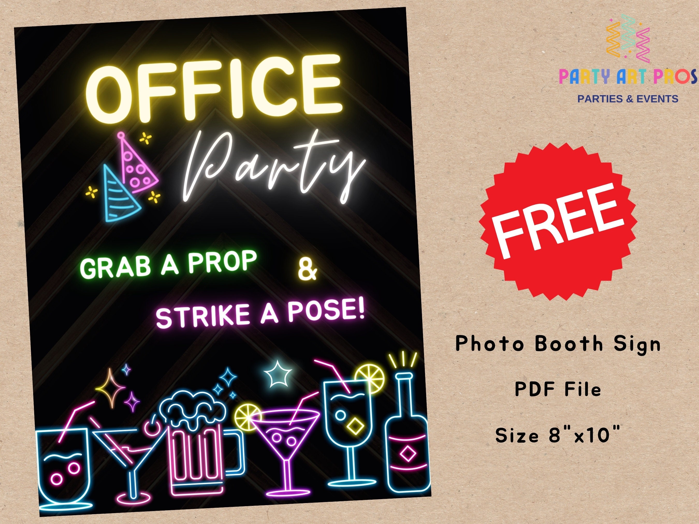 Office Party Props, Office Party Photobooth Props, Work Party ...