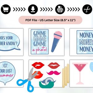 Dancing Queen Party Props Printable, Dancing Queen Photo Booth Props ...