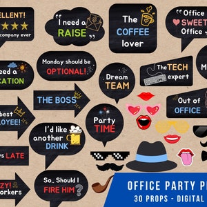 Office Photo Booth Props, Corporate Photo Booth Props, Office Party ...