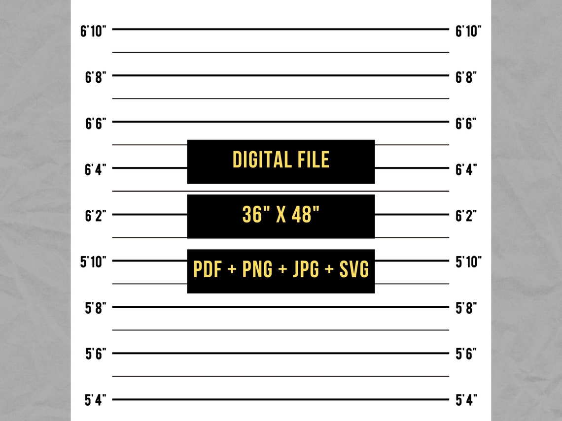 Mugshot Backdrop: Police Lineup Party Photo Booth (36x48" Digital ...