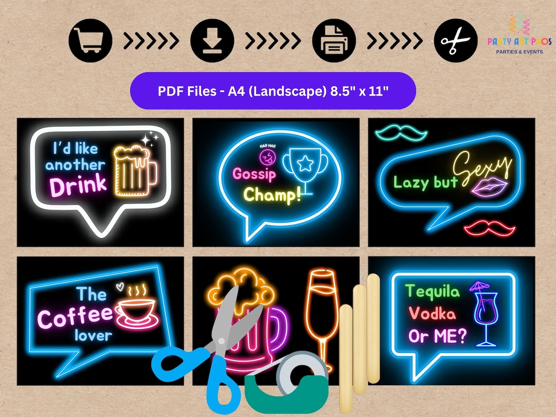 Office Party Props, Office Party Photobooth Props, Work Party ...