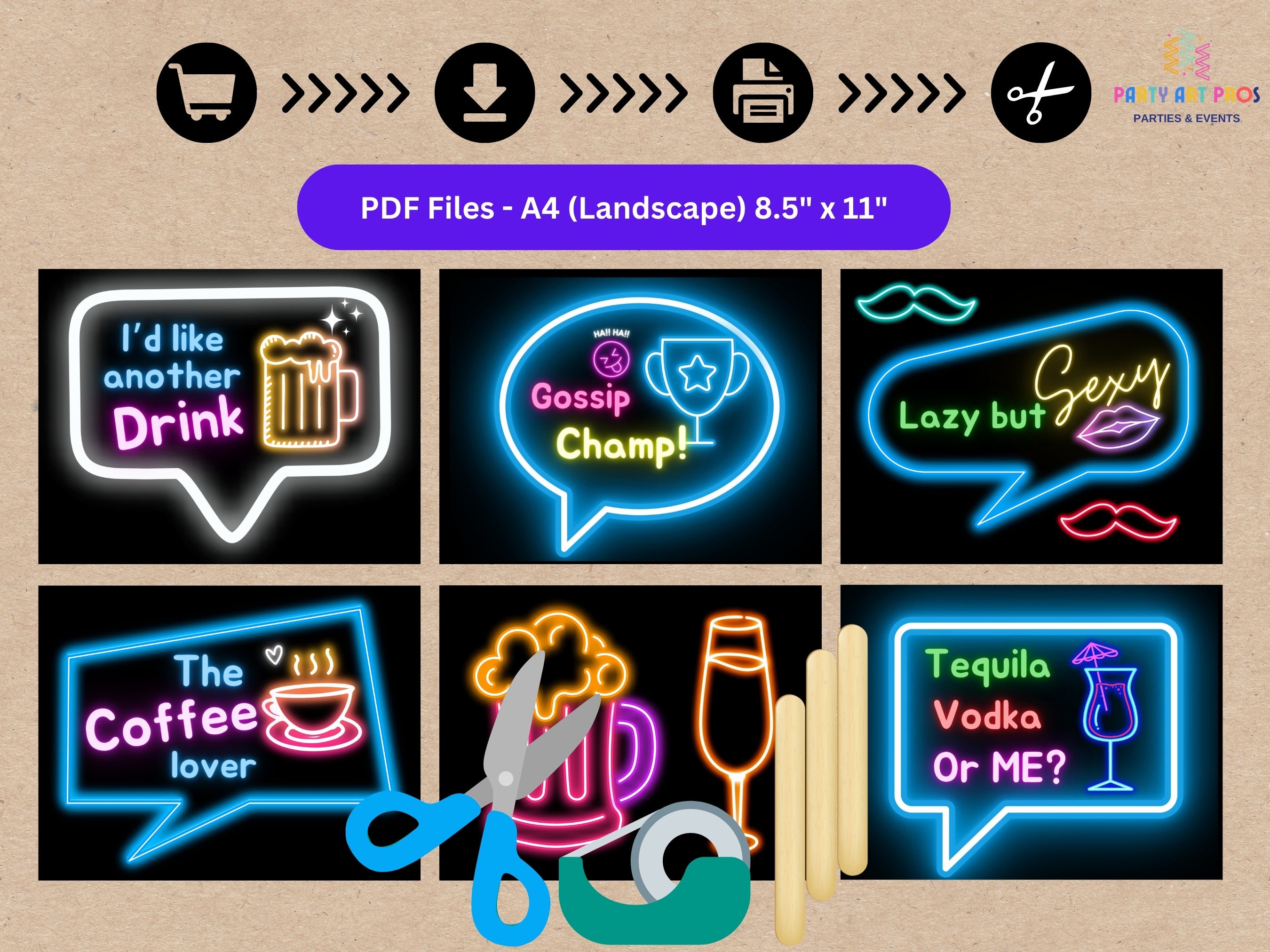 Office Party Props, Office Party Photobooth Props, Work Party ...