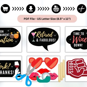 Retirement Party Photo Booth Props Printable, Retirement Photo Booth ...