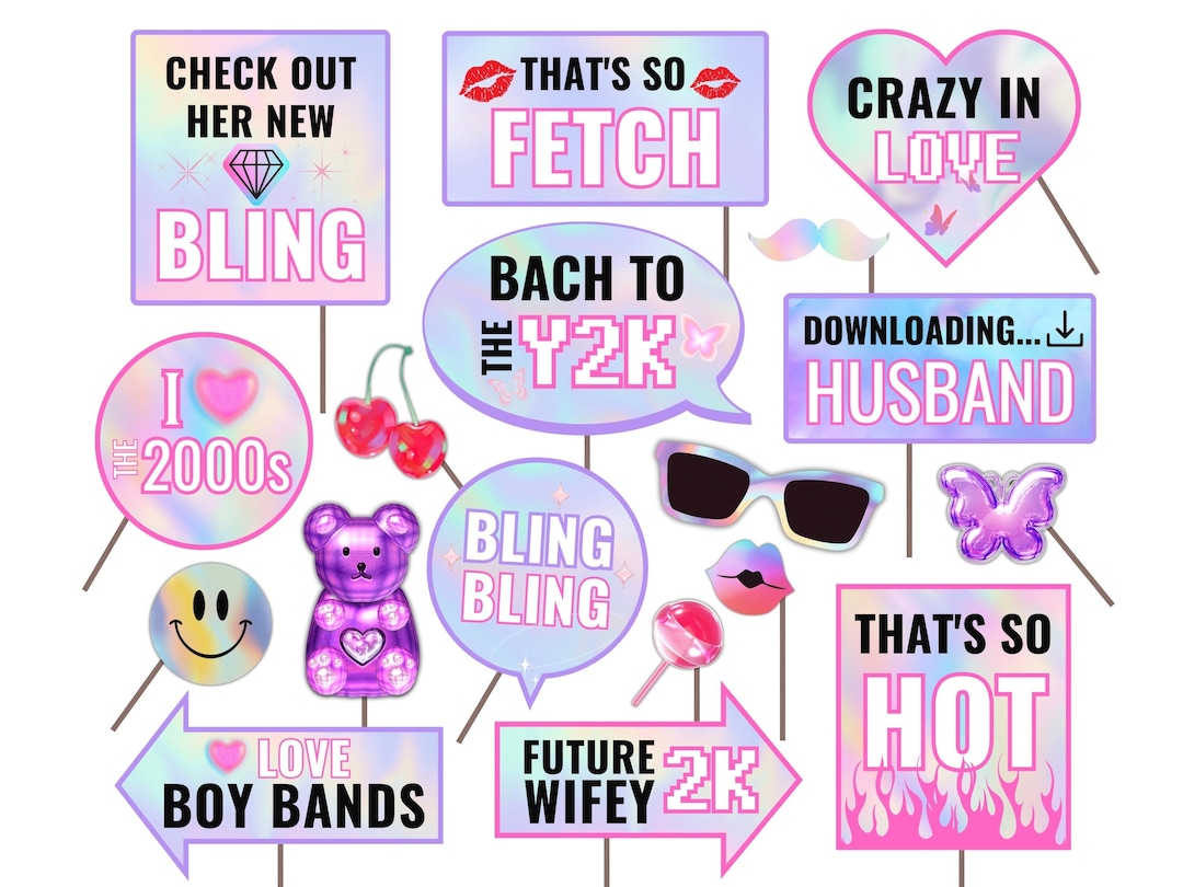 Y2K Bachelorette Party Props Printable, Y2K Themed Bachelorette Photo ...
