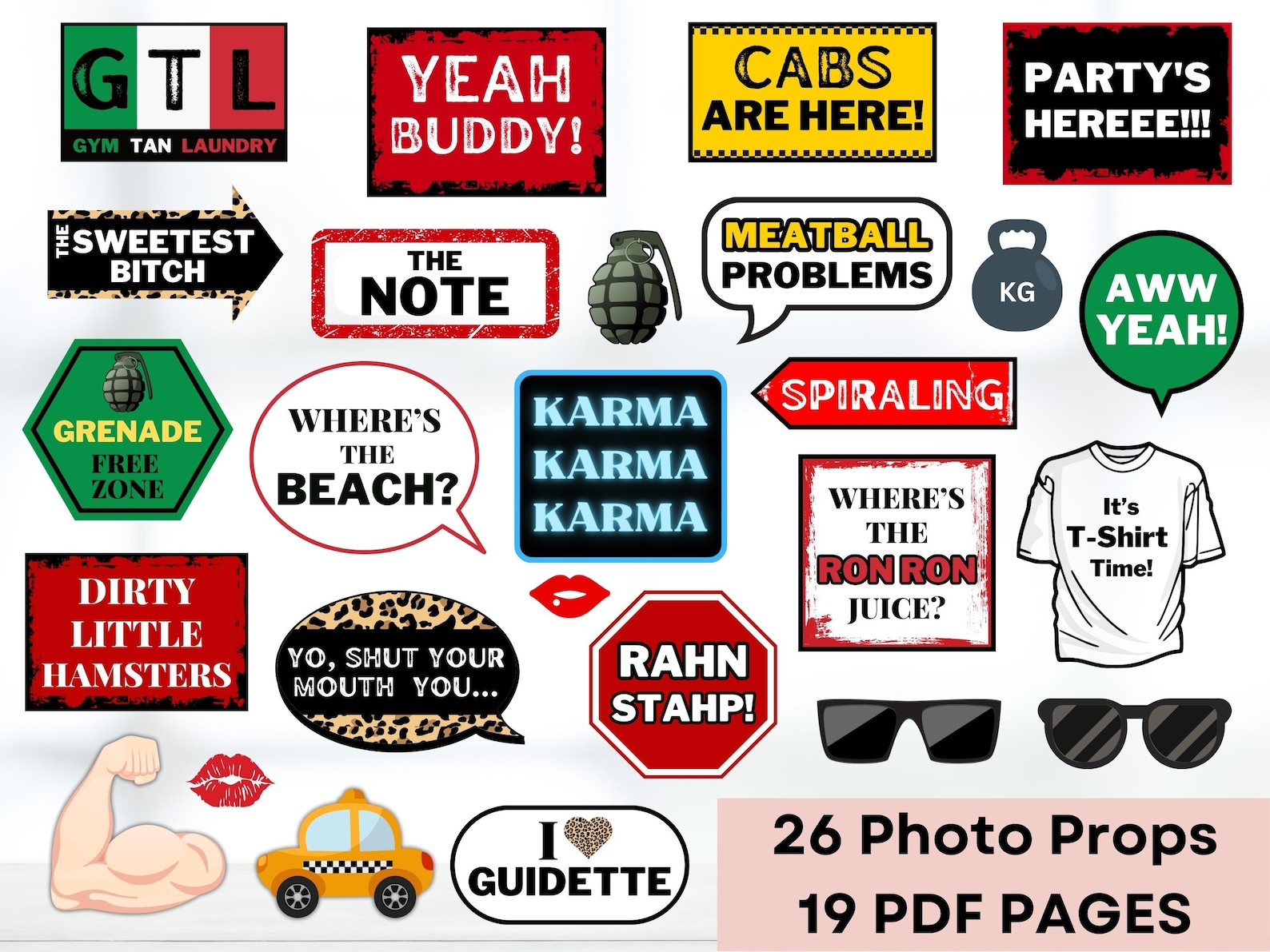 Jersey Inspired Party Props Printable, Shore Thing Party Photobooth ...