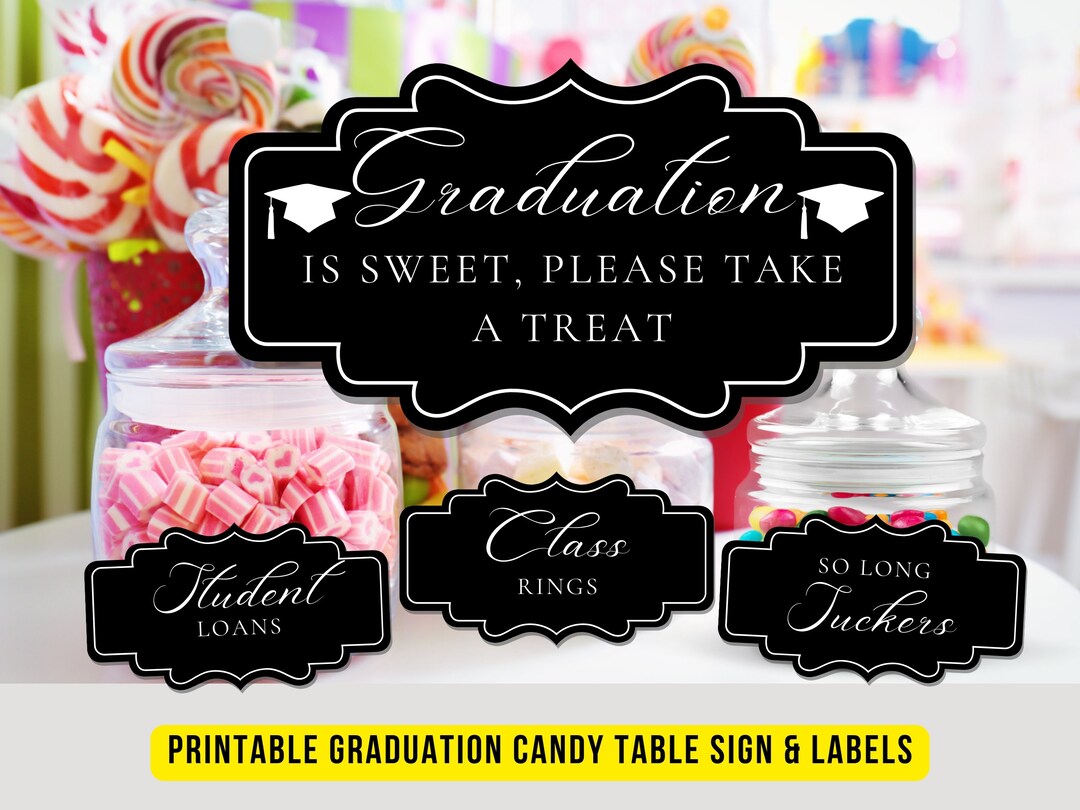 Graduation Candy Table Sign, Graduation Candy Label, Graduation Candy ...