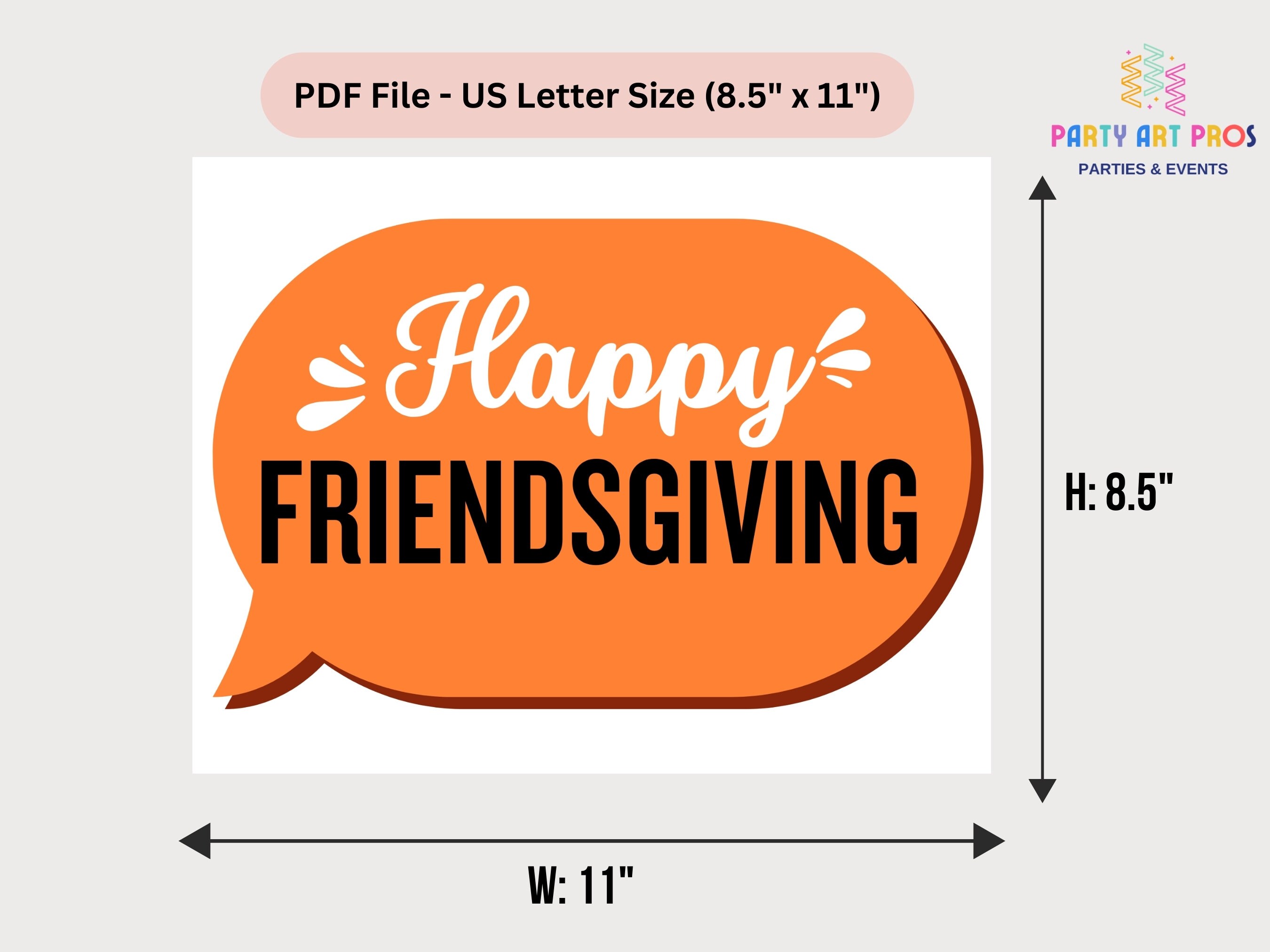 Friendsgiving Photo Booth Props: Turkey Party Decorations (PDF) - Etsy