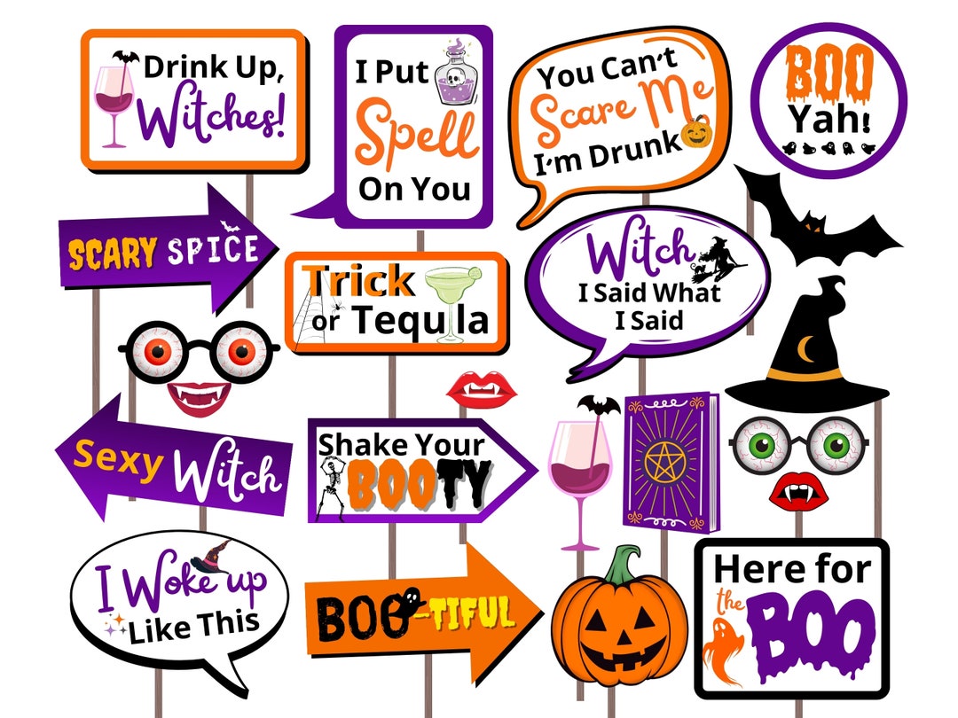 Funny Witch Halloween Party Photo Booth Props, Funny Halloween Party ...