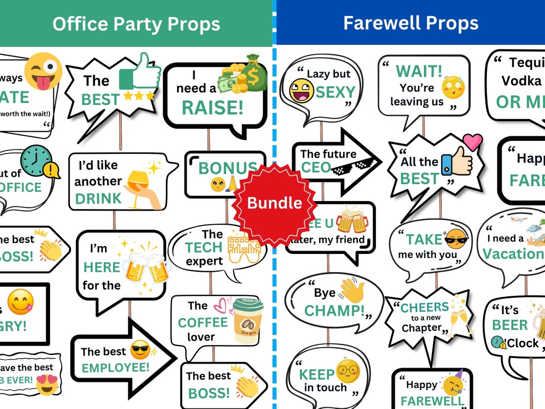 Farewell Party Props and Office Photo Props, Office Party Props, Work ...