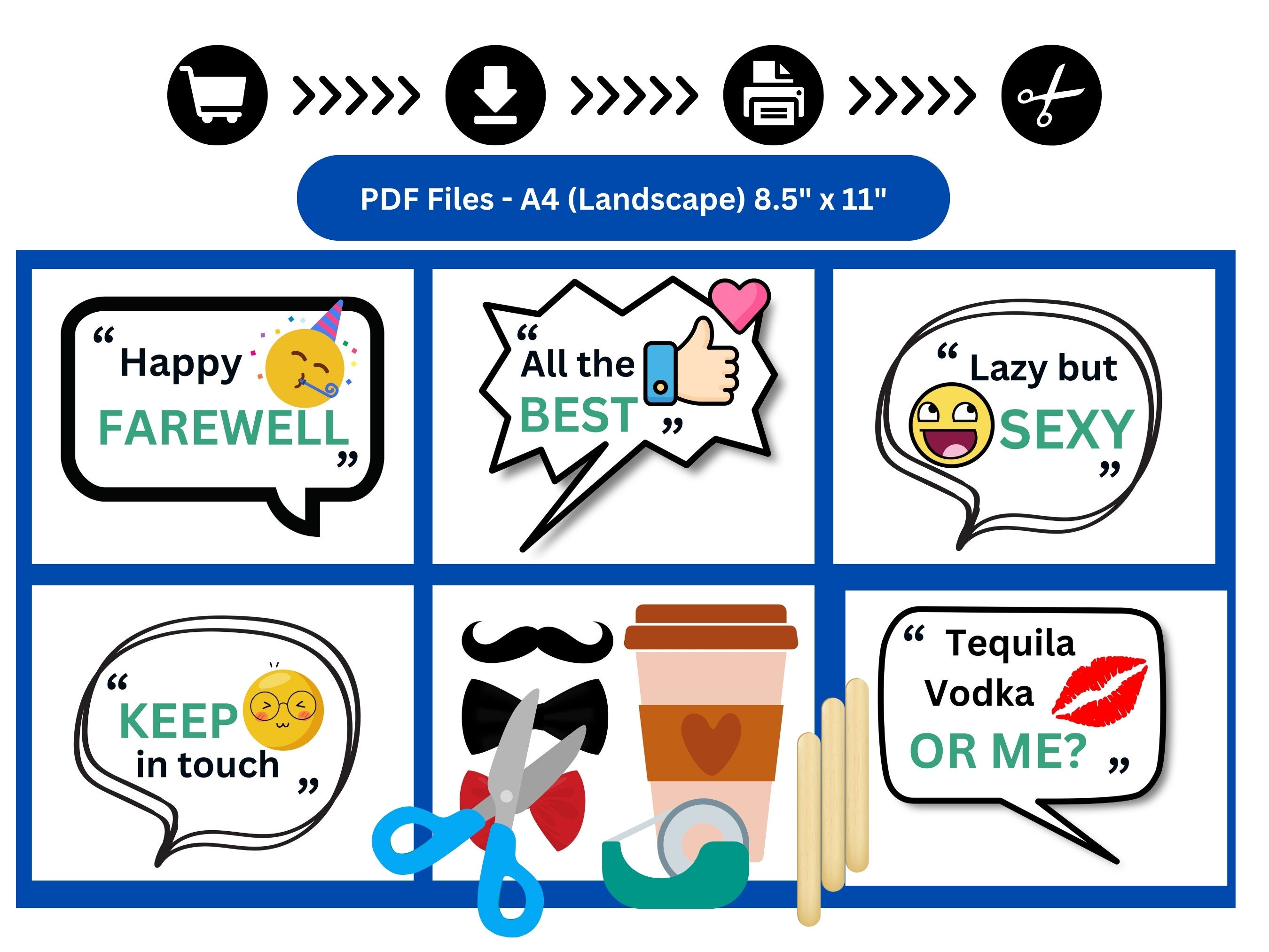 Farewell Party Props and Office Photo Props, Office Party Props, Work ...