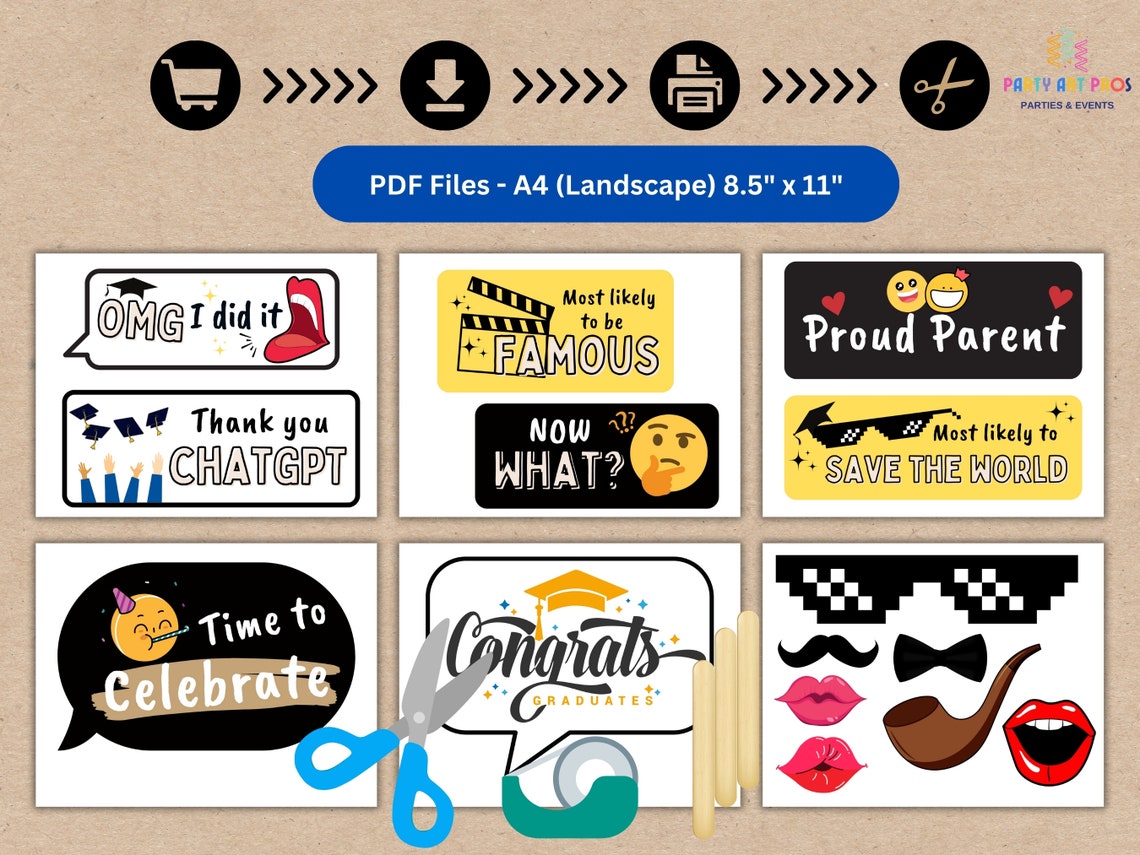 2024 Graduation Props, Graduation Props, Graduation Photo Booth Props ...