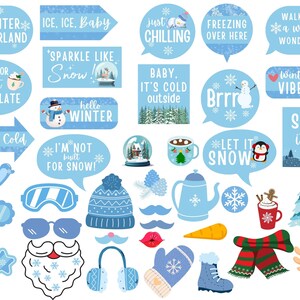 Winter Wonderland Photo Booth Props: 40 Printable Designs (PDF) - Etsy