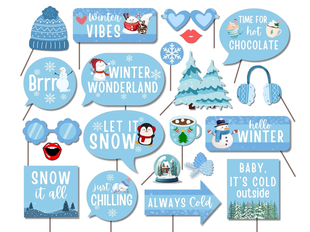Winter Wonderland Props Printable, Winter Wonderland Photobooth Props ...
