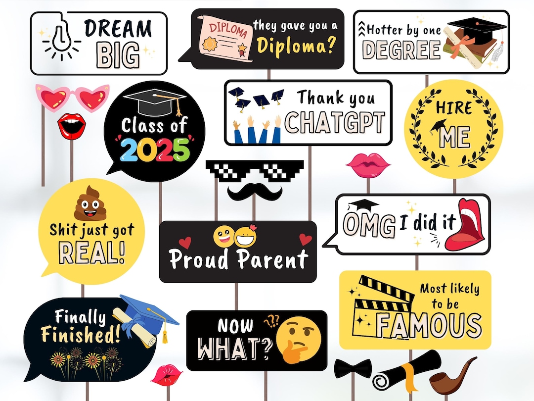 2025 Graduation Props Printable, Graduation Props, Graduation ...