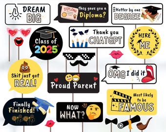 2025 Graduation Party Decorations, 2025 Graduation Props Printable ...