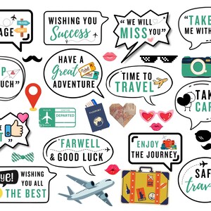 Travel Party Photo Booth Props, Bon Voyage Party Photo Booth Props ...
