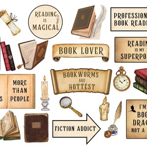 Book Lovers Day Party Photo Booth Props Printable, Book Club Party ...