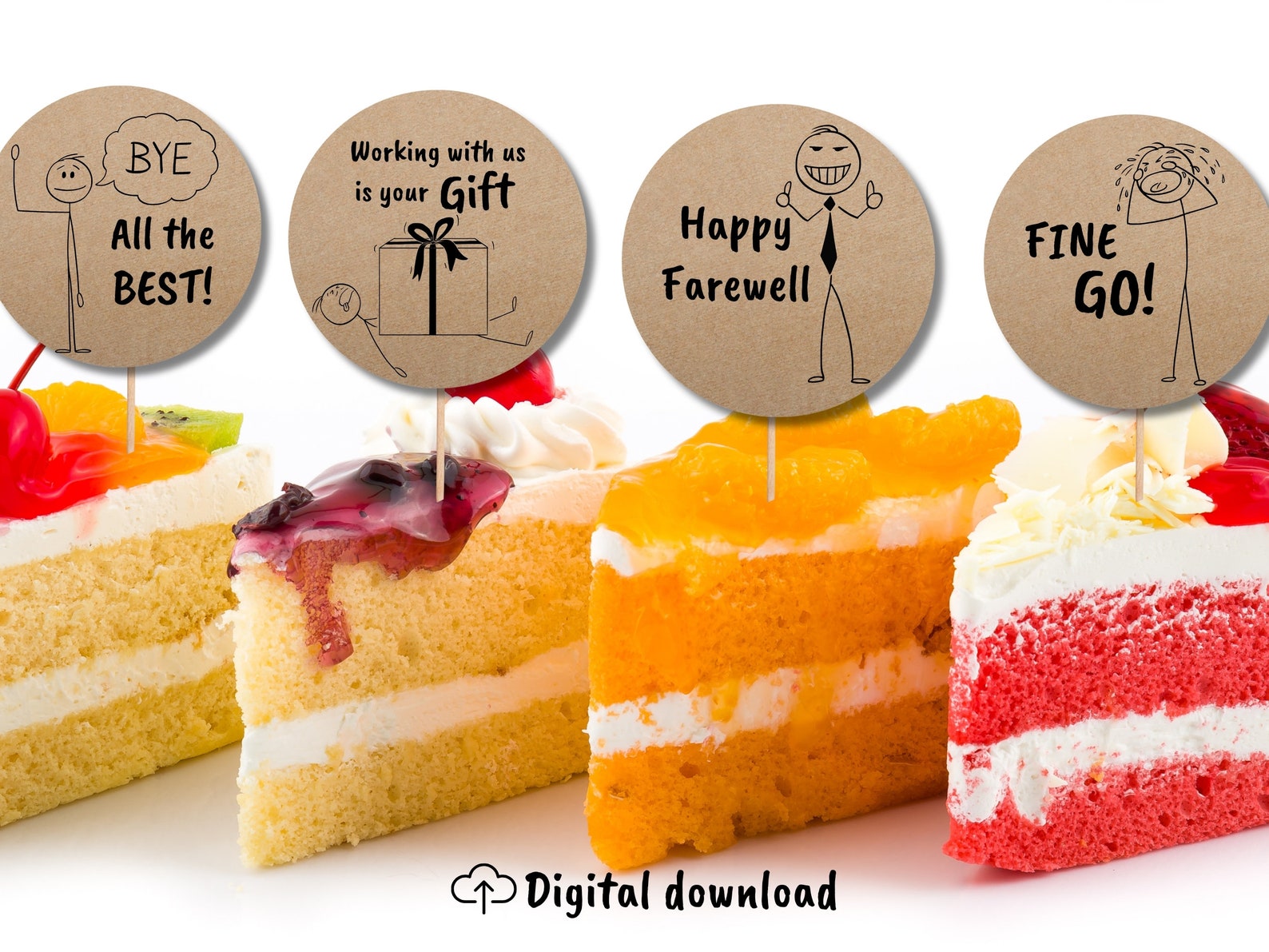 Farewell Cupcake Toppers, Office Cupcake Toppers, Farewell Party ...