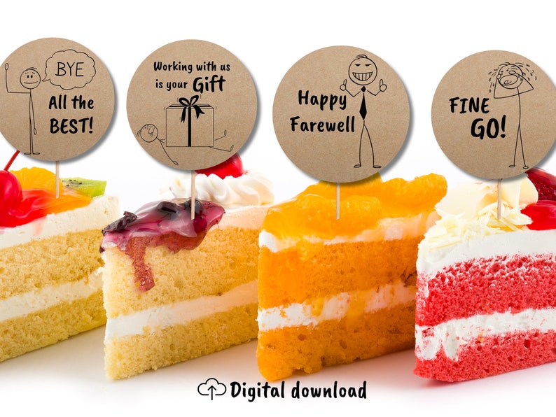 Farewell Cupcake Toppers, Office Cupcake Toppers, Farewell Party ...