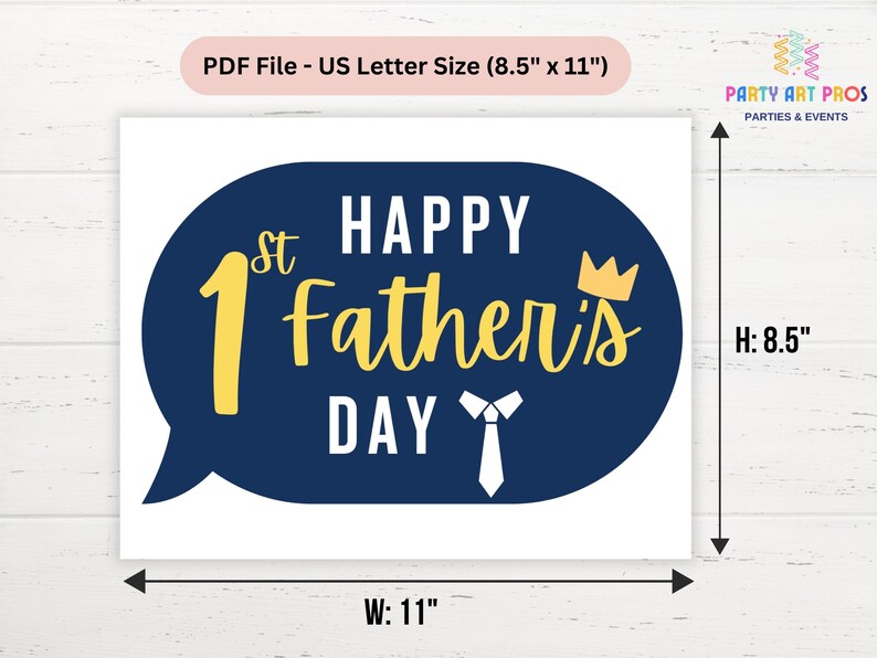 First Father's Day Photo Booth Props: Playful Party Decor (digital ...