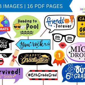 6th Grade Graduation Photo Booth Props, Middle School Grad Party ...