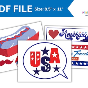 4th of July Photo Booth Props: Independence Day Party Decorations (PDF ...