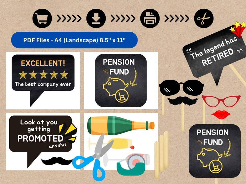 Office Photo Booth Props, Corporate Photo Booth Props, Office Party ...