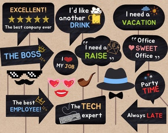 Office Party Printable Props - Etsy