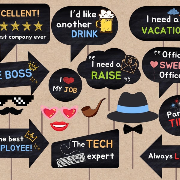 Office Party Photo Props - Etsy