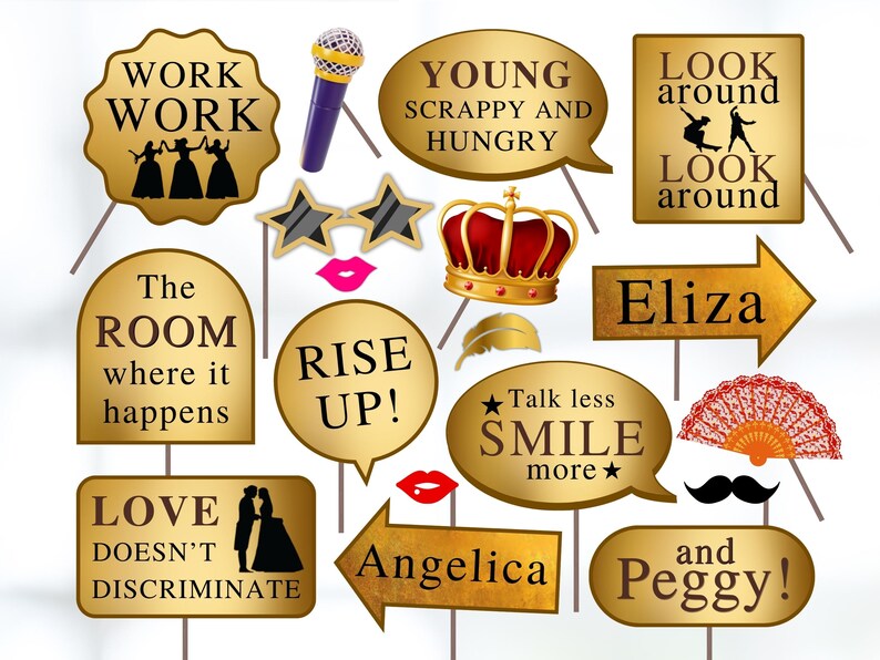 Hamilton Themed Party Props Printable, Hamilton Inspired Party ...