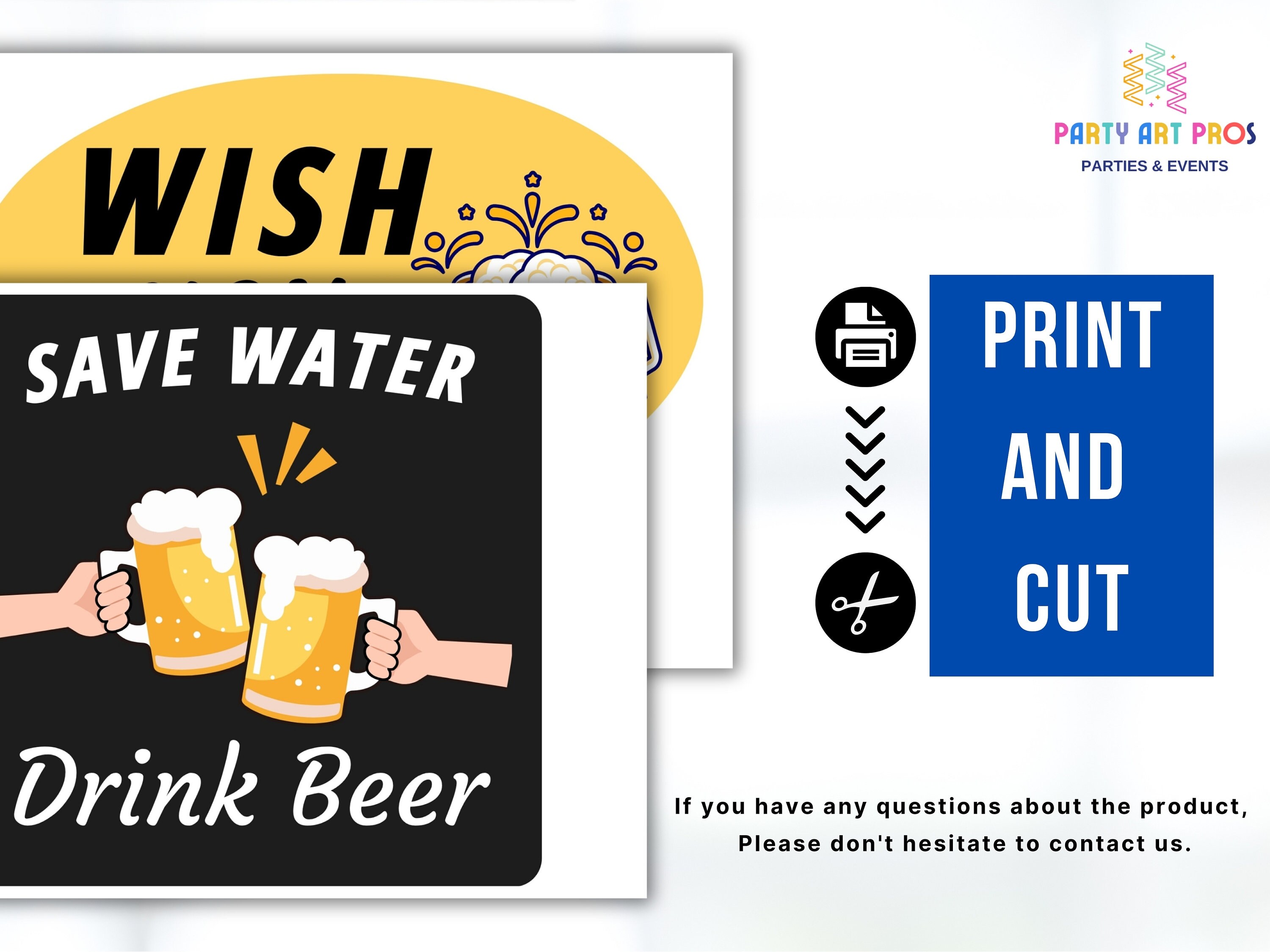 Fun Beer Lover Party Photo Booth Props, Beer Party Props, Cheers and ...