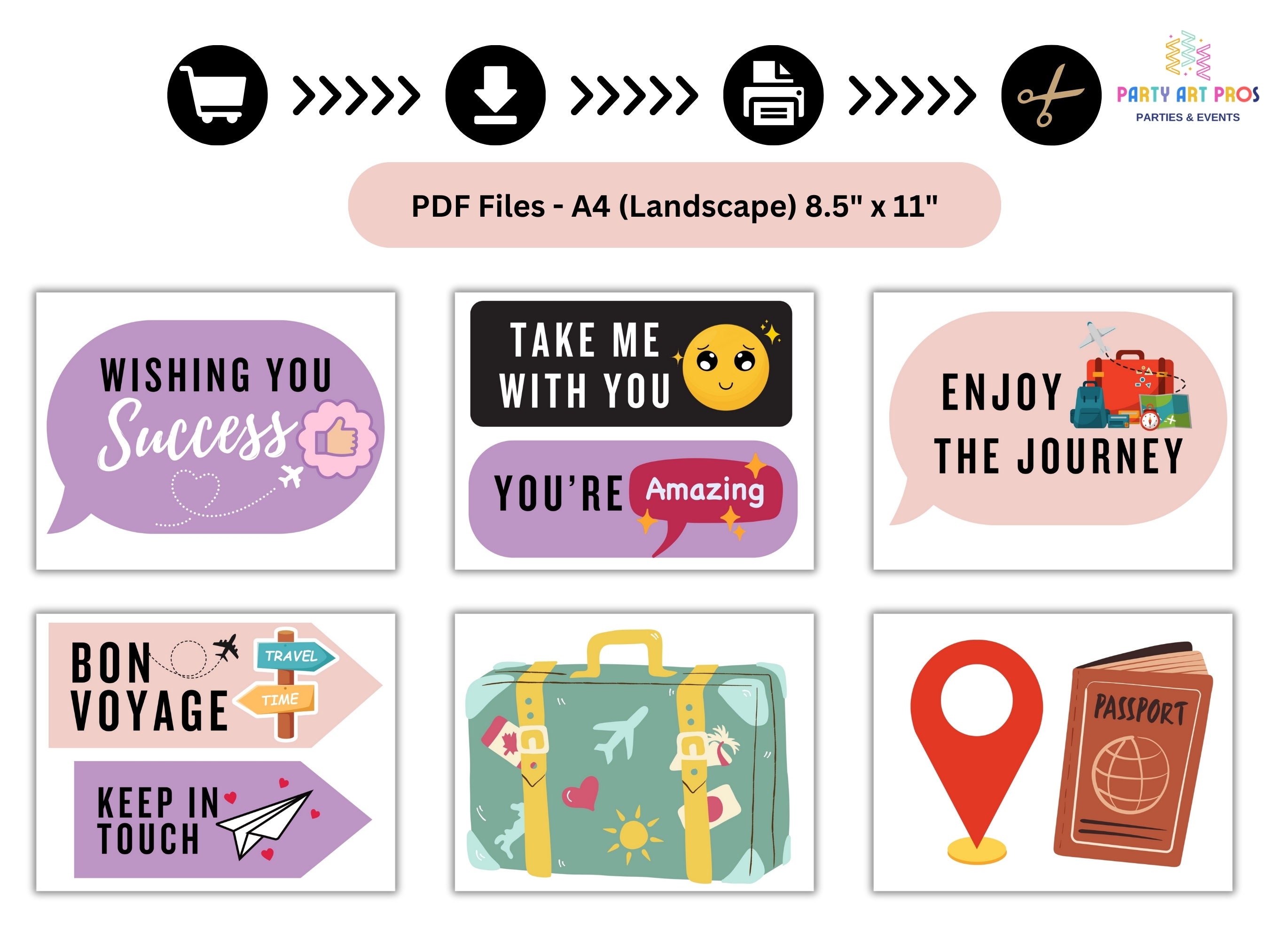 Bon Voyage Party Photo Booth Props, Travel Party Photo Booth Props ...