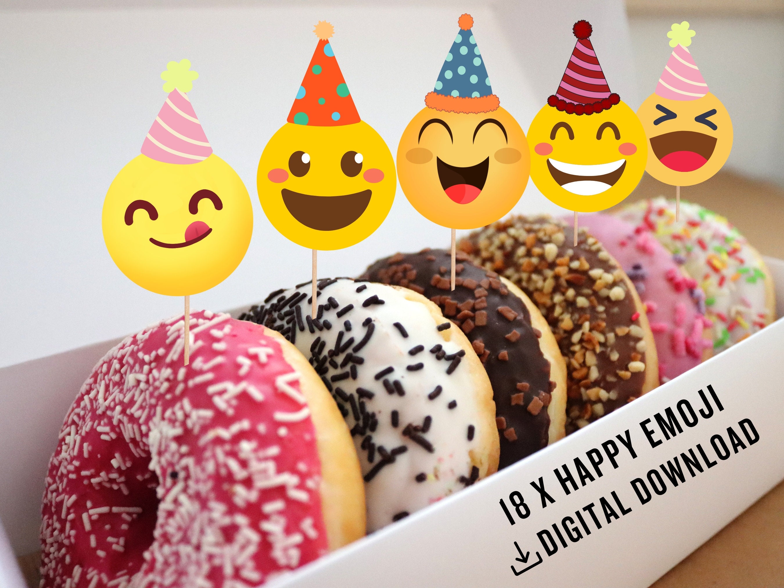 Emoji Cupcake Toppers, Emoji Cake Toppers, Emoji Theme, Emoji Party ...