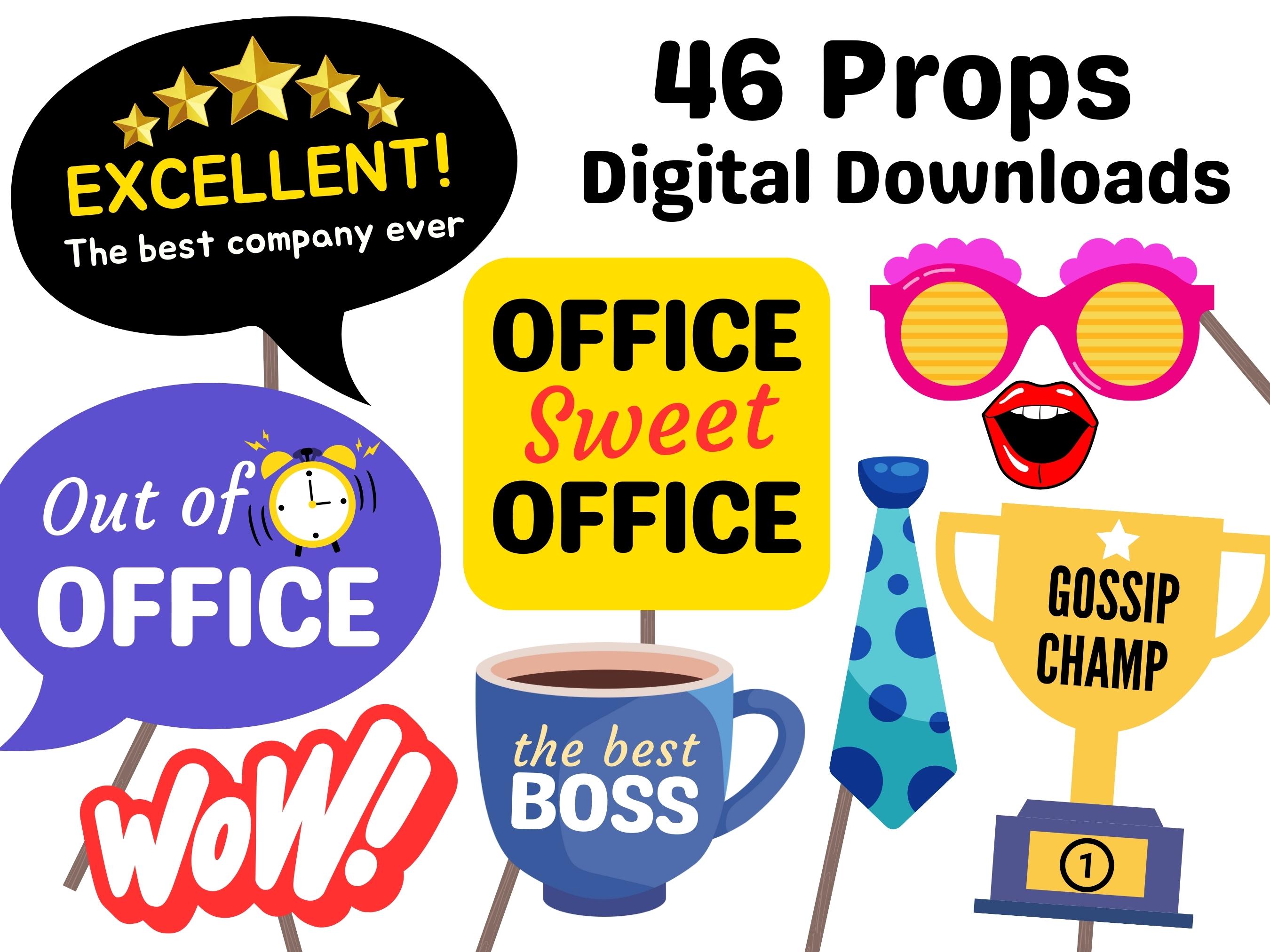 Office Party Props Printable, Office Party Photobooth Props, Work Party ...