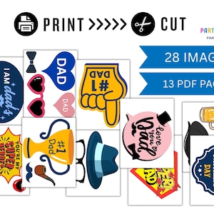 Father's Day Props Printable, Father's Day Photo Booth Props, DIY ...