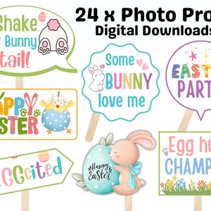 Kid Easter Photo Props Printable, Cute Easter Party Decorations, Easter ...