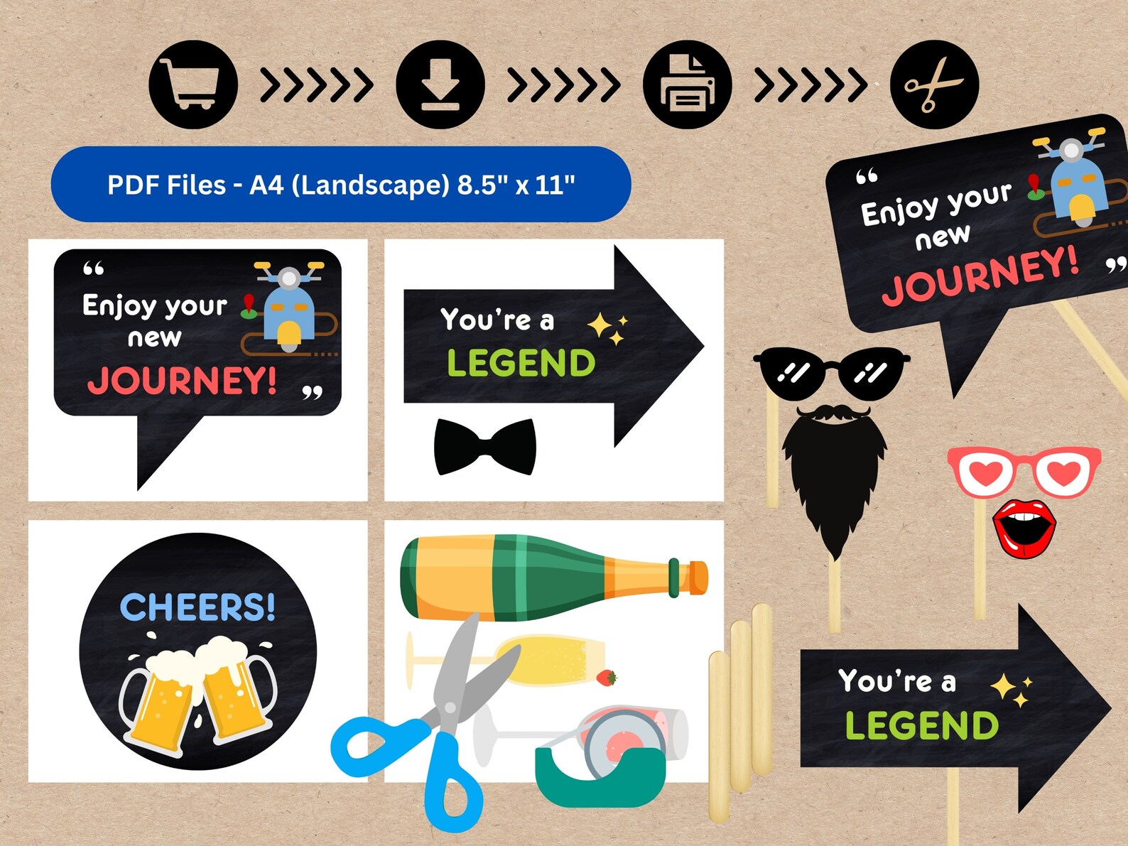 Farewell Party Photo Booth Props: Office Celebration (digital Download ...