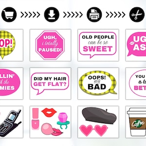 90s Clueless Party Props Printable, Clueless Inspired Photobooth Props ...