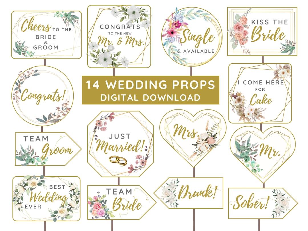 Wedding Photo Booth Props - Elegant Wedding Props, Wedding Props for ...