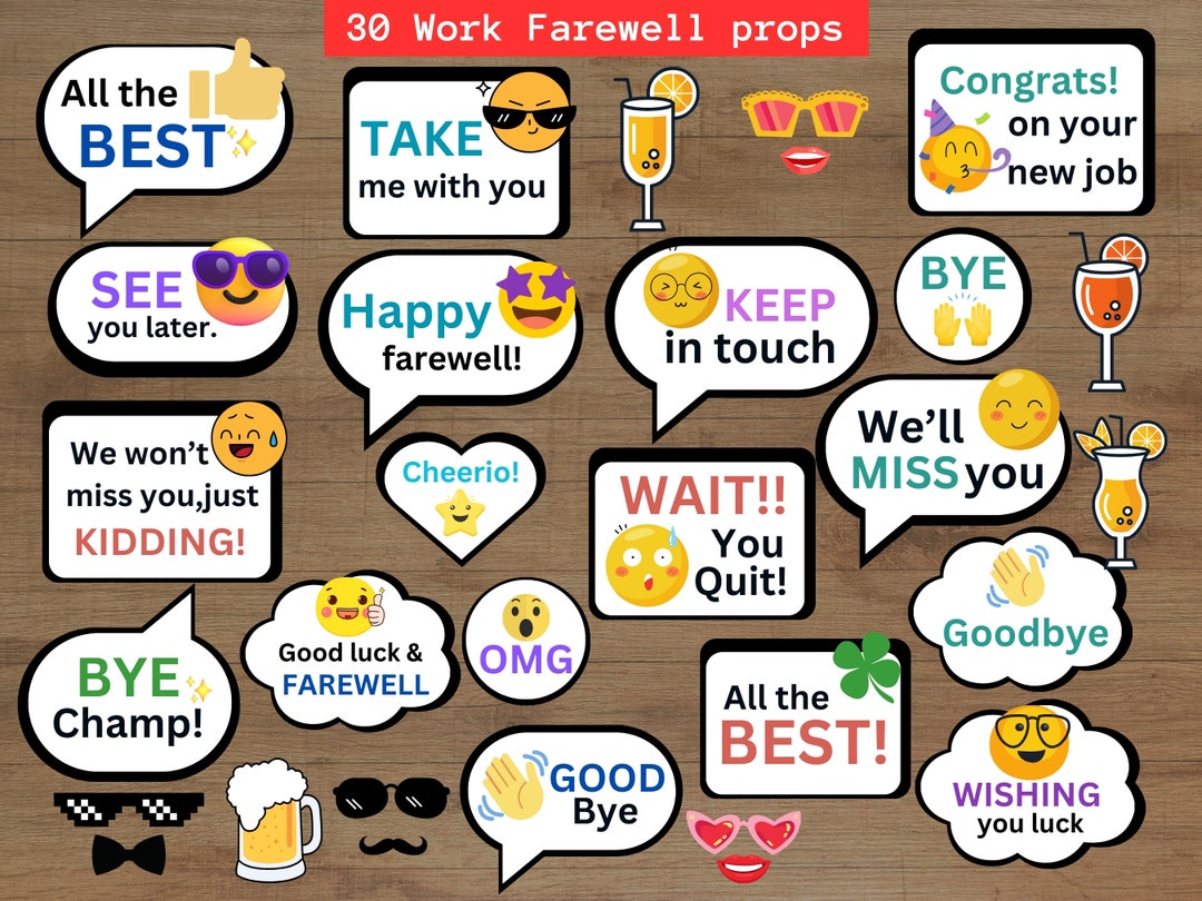 Funny Farewell Party Photo Booth Props: Office Party Decorations ...