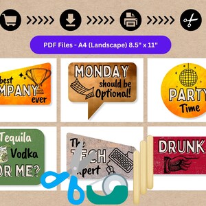 Office Photo Props, Office Party Photobooth Props, Work Party ...