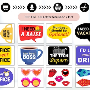 Office Party Props Printable, Office Party Photobooth Props, Work Party ...