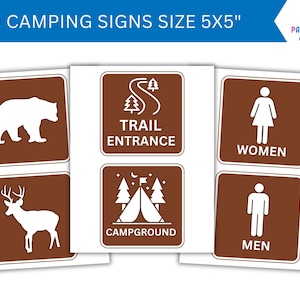Camping Signs Printable, Campground Signs, DIY Camp Signs, Square Camp ...