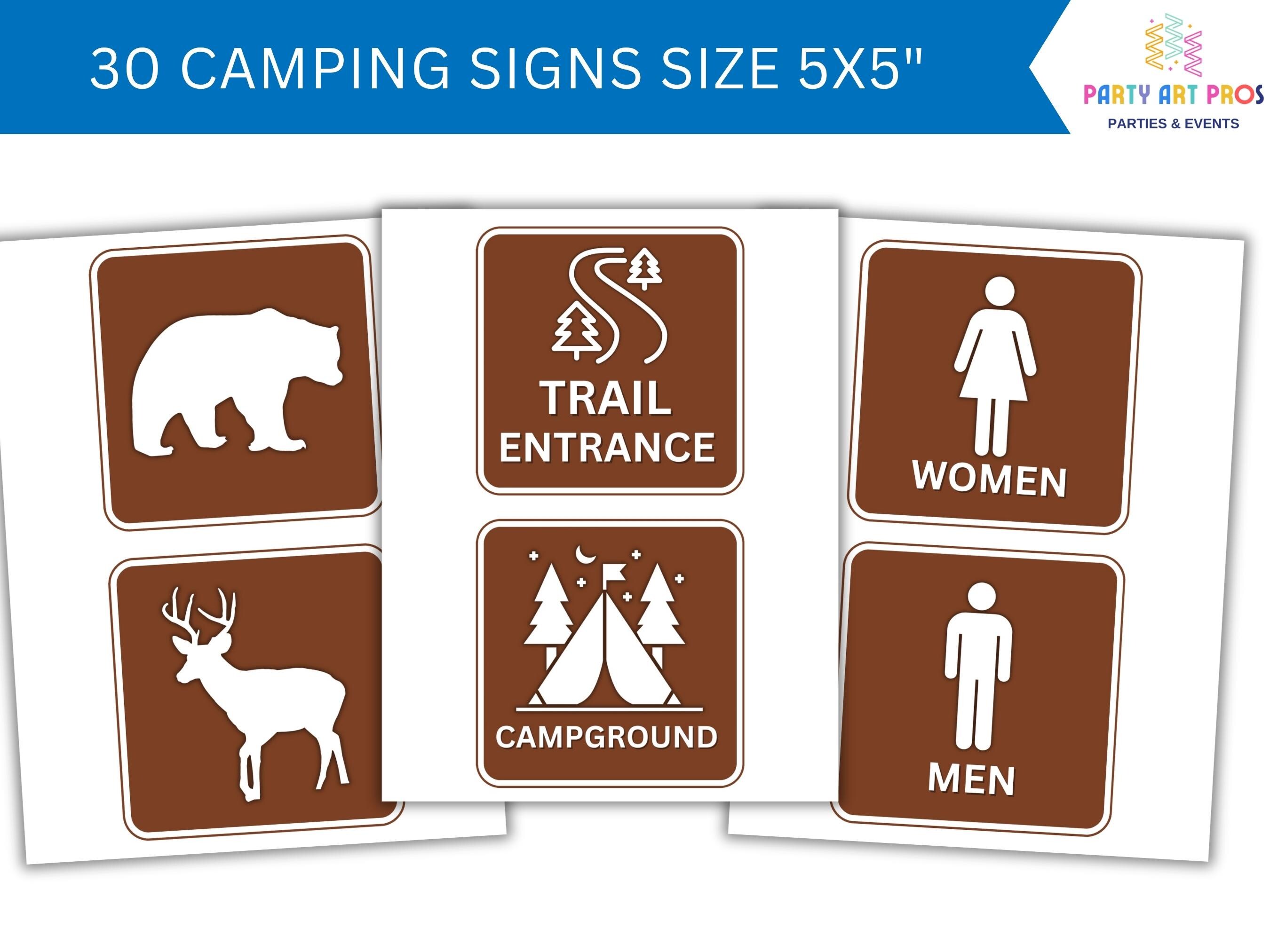 Camping Signs Printable: Rustic Campground Decor (PDF Download, 8x8 ...