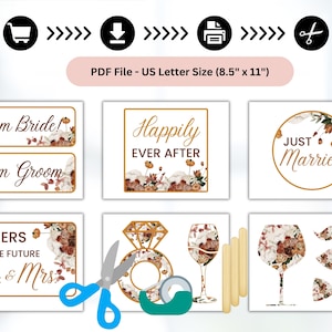 Boho Wedding Props Printable, Fall Wedding Party Props, Wedding Props ...